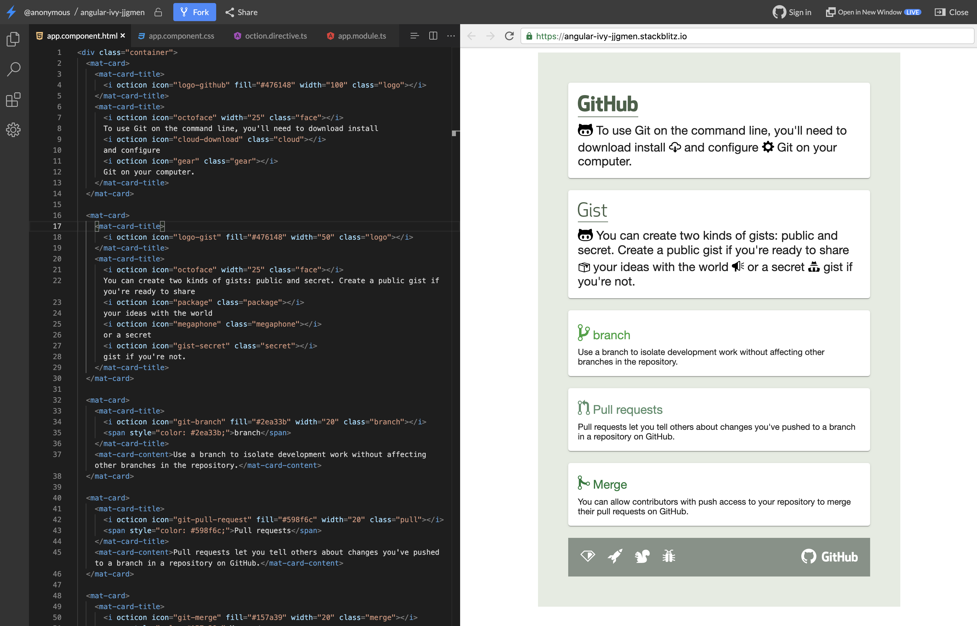 ちゃちゃっとGitHubアイコンを使いたい時に便利なOcticons #Angular - Qiita