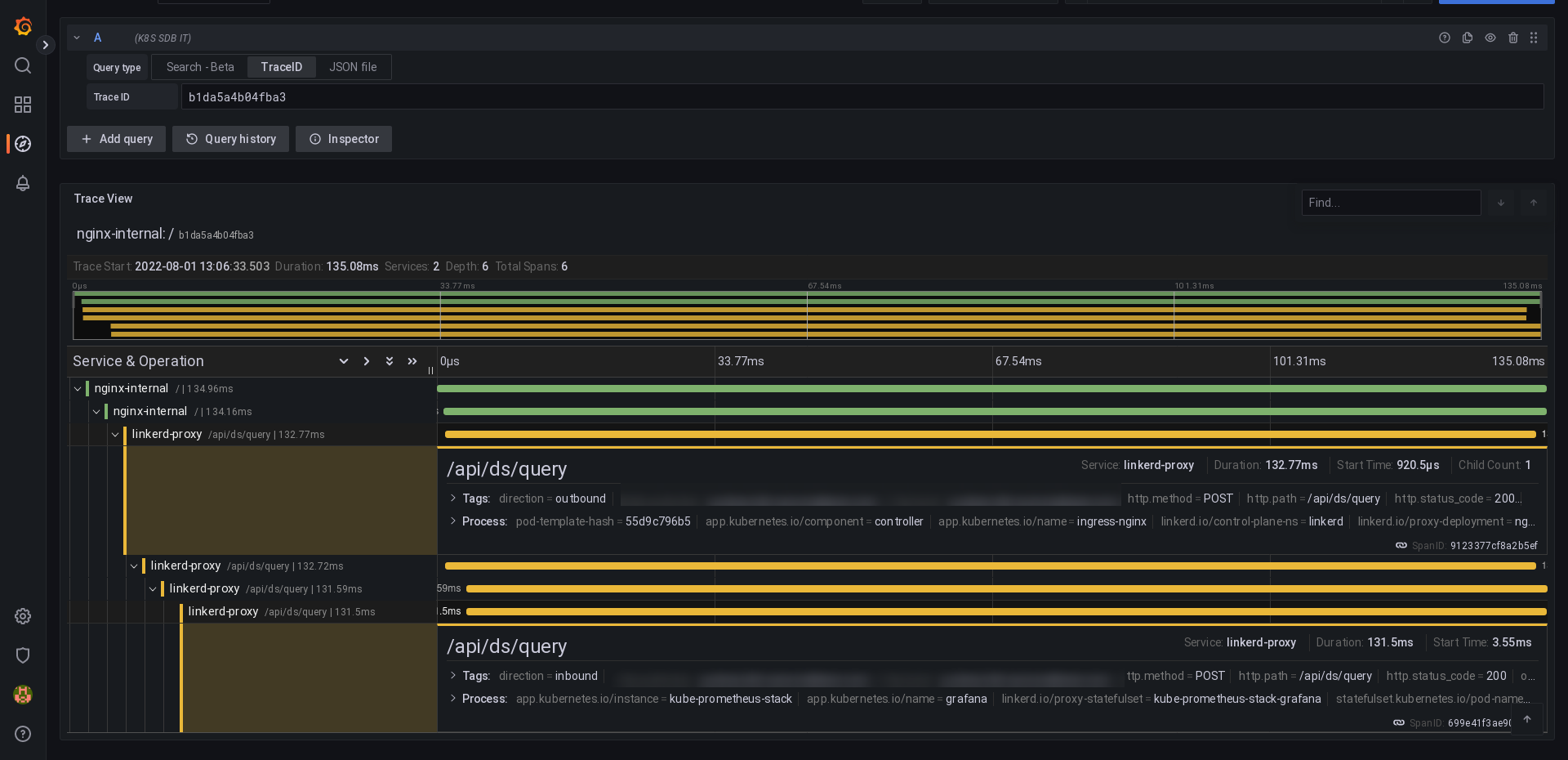 Grafana: distributed tracing with Linkerd doesn't show expected traces · Issue #53032 · grafana ...