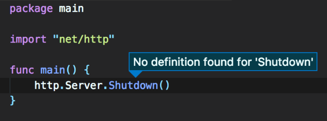 http.Server.Shutdown() missing in code completion · Issue #1066 · microsoft/vscode-go · GitHub