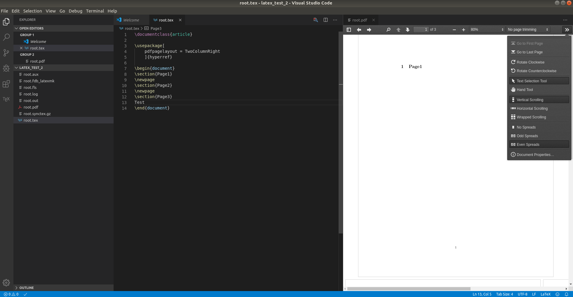 hyperref setting pdfpagelayout = TwoColumnRight · Issue #1871 · James-Yu/LaTeX-Workshop · GitHub