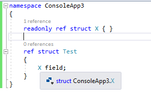 ref and readonly structs should be displayed in IDE · Issue #22564 · dotnet/roslyn · GitHub