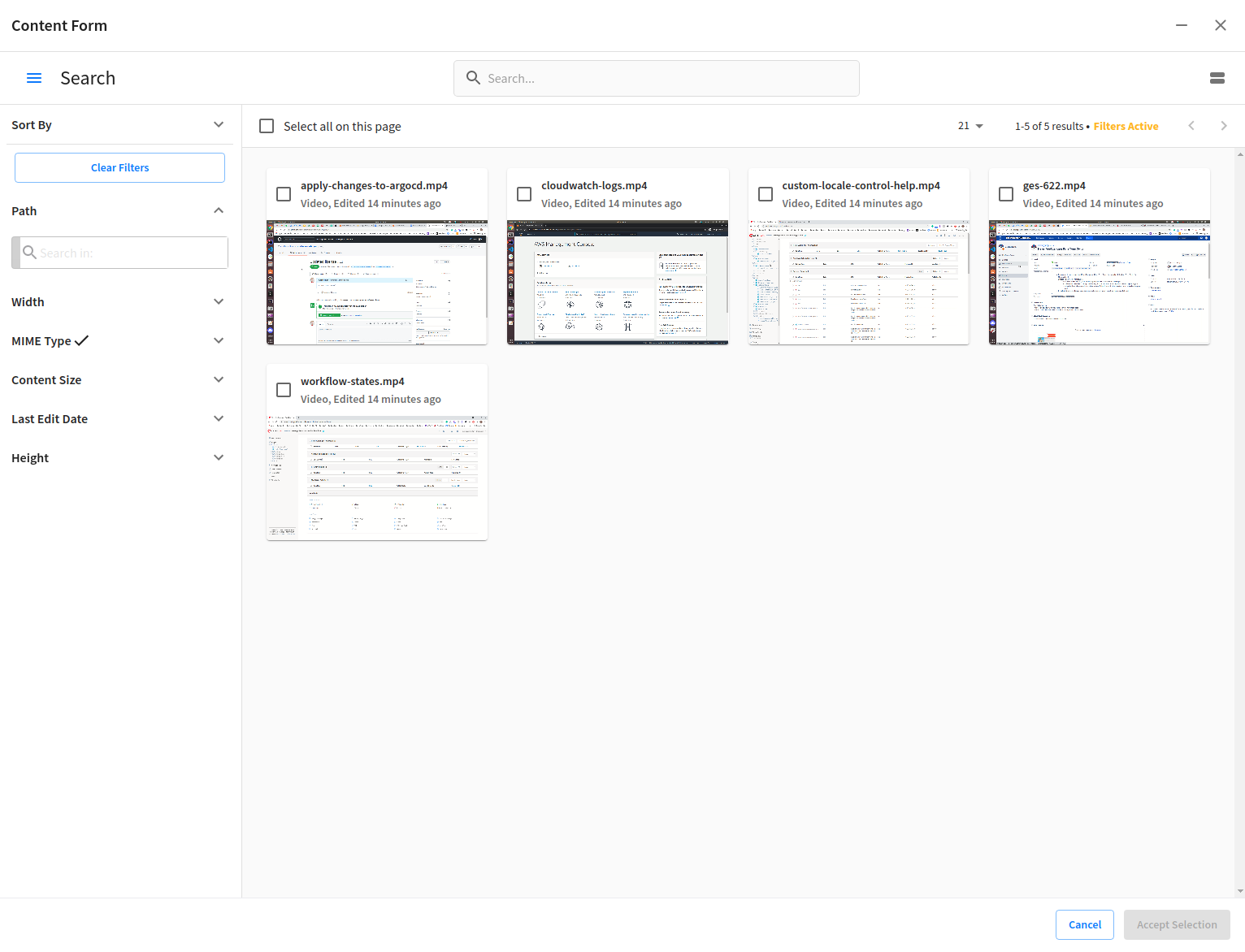 [studio-ui] The Repository Path is not used to filter on search for both image and video browse ...