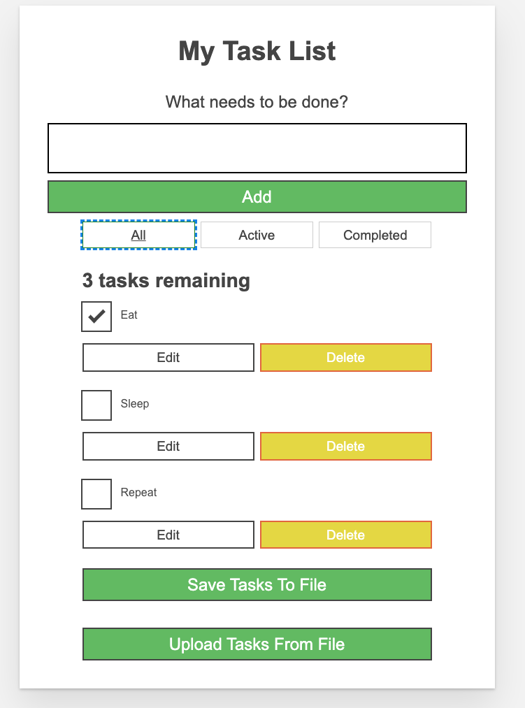 GitHub - wuliu7/MyTaskList: a simple React app for creating and editing tasks