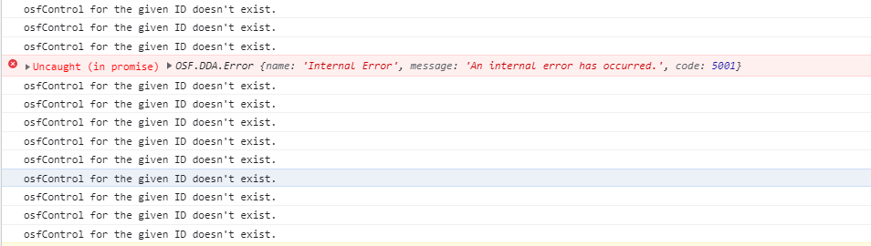 Office.context.ui.displayDialogAsync throws an exception when ranges are being added in Excel ...