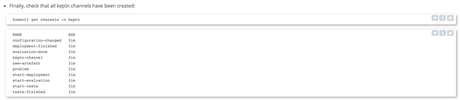 Installation validation lists start-* channels in documentation · Issue #415 · keptn/keptn · GitHub