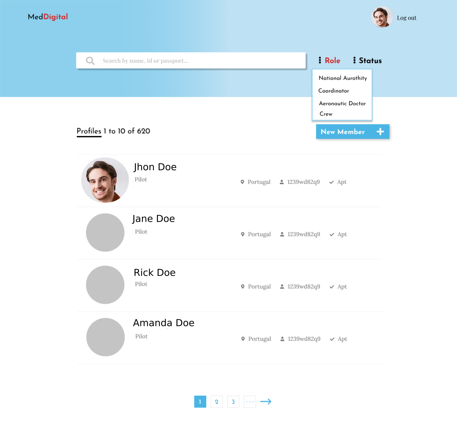 Aeronautical Doctors need to search for Flight Professionals using various fields, so that they ...