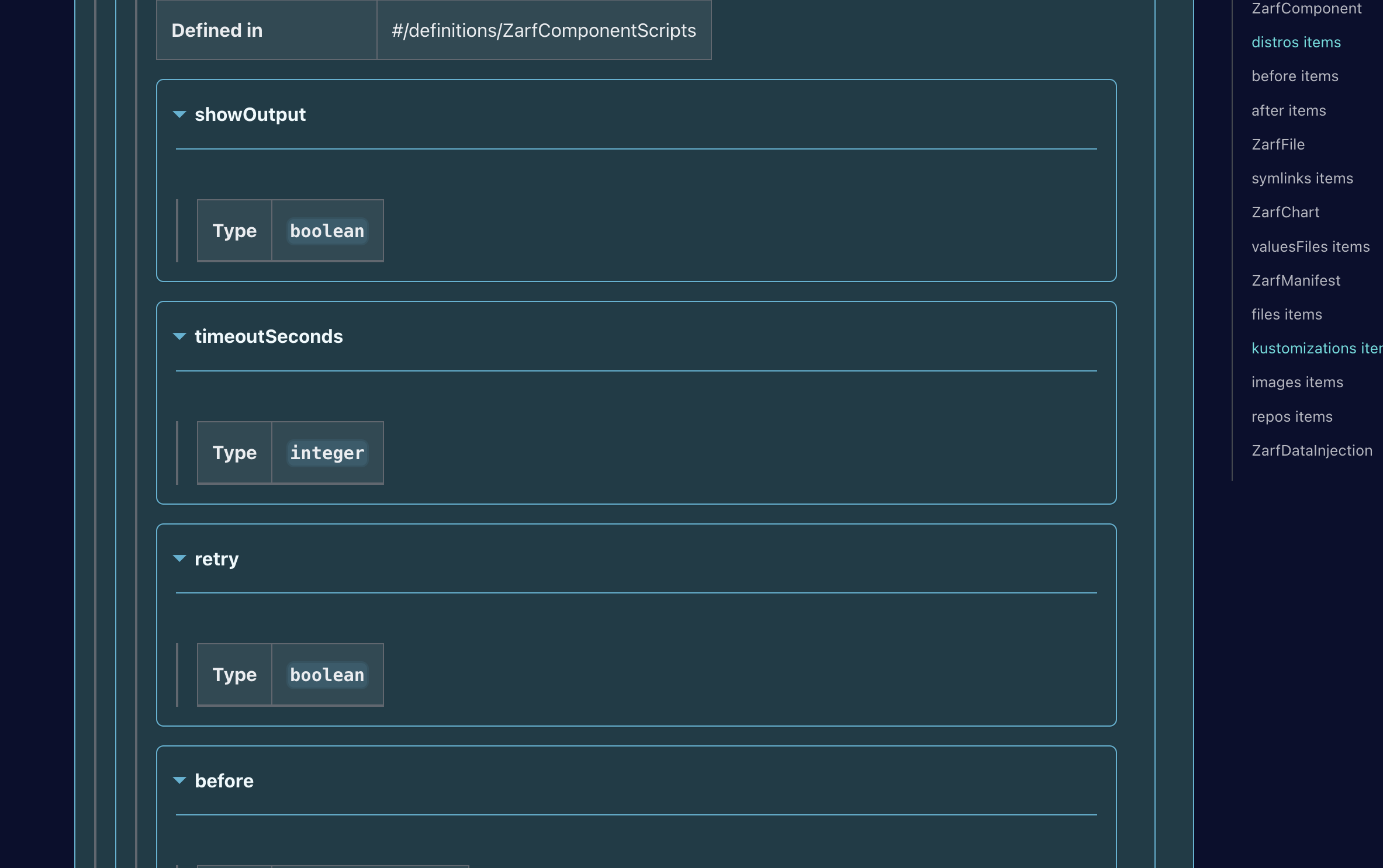 Issues with Zarf Package Schema page · Issue #43 · defenseunicorns/zarf-docs · GitHub
