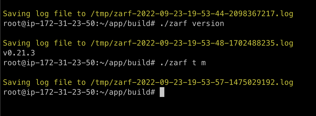 Make "Saving log file..." on every command less annoying · Issue #776 · zarf-dev/zarf · GitHub