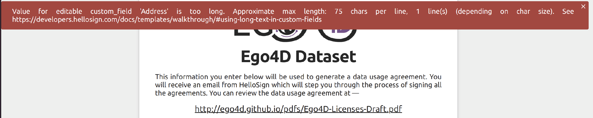 Unable To Fill The Form For Dataset Access · Issue 178 · Facebookresearchego4d · Github