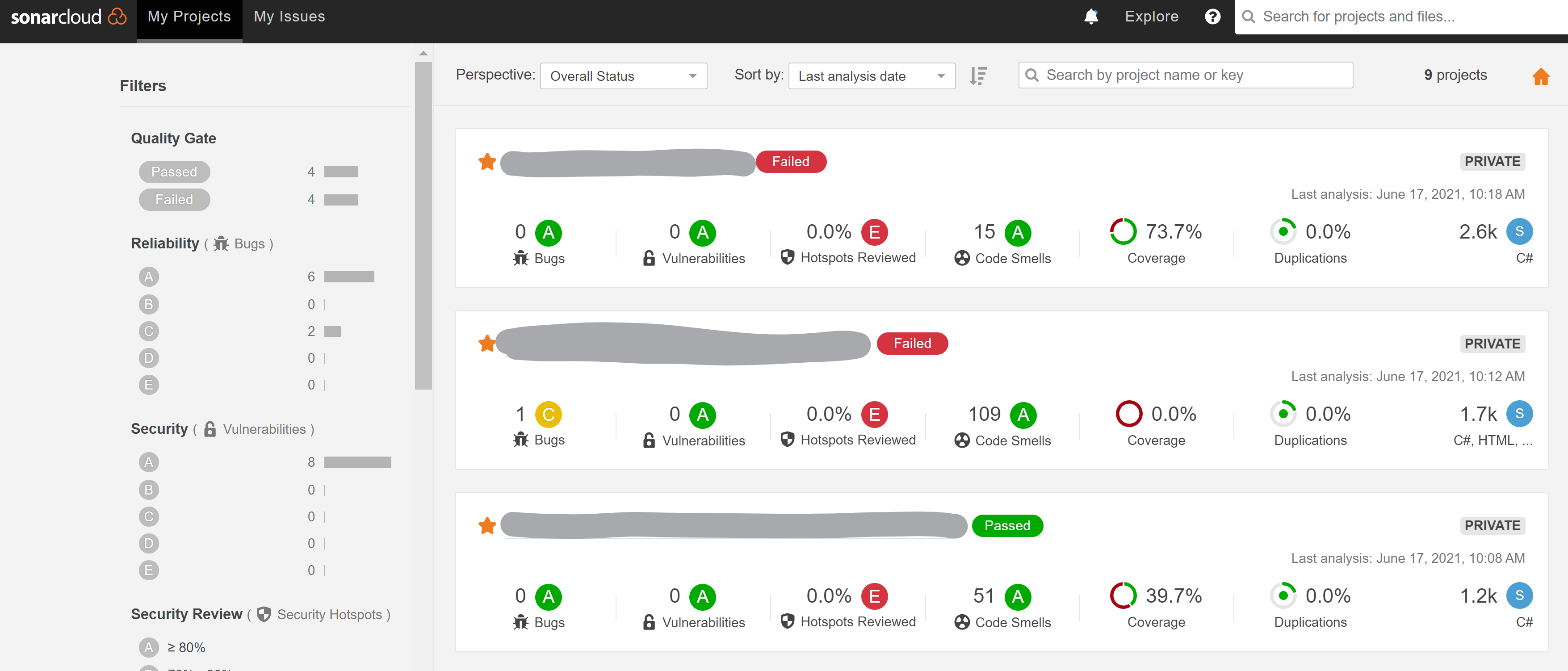 SonarQube/SonarCloud overview of projects · Issue #6075 · backstage/backstage · GitHub