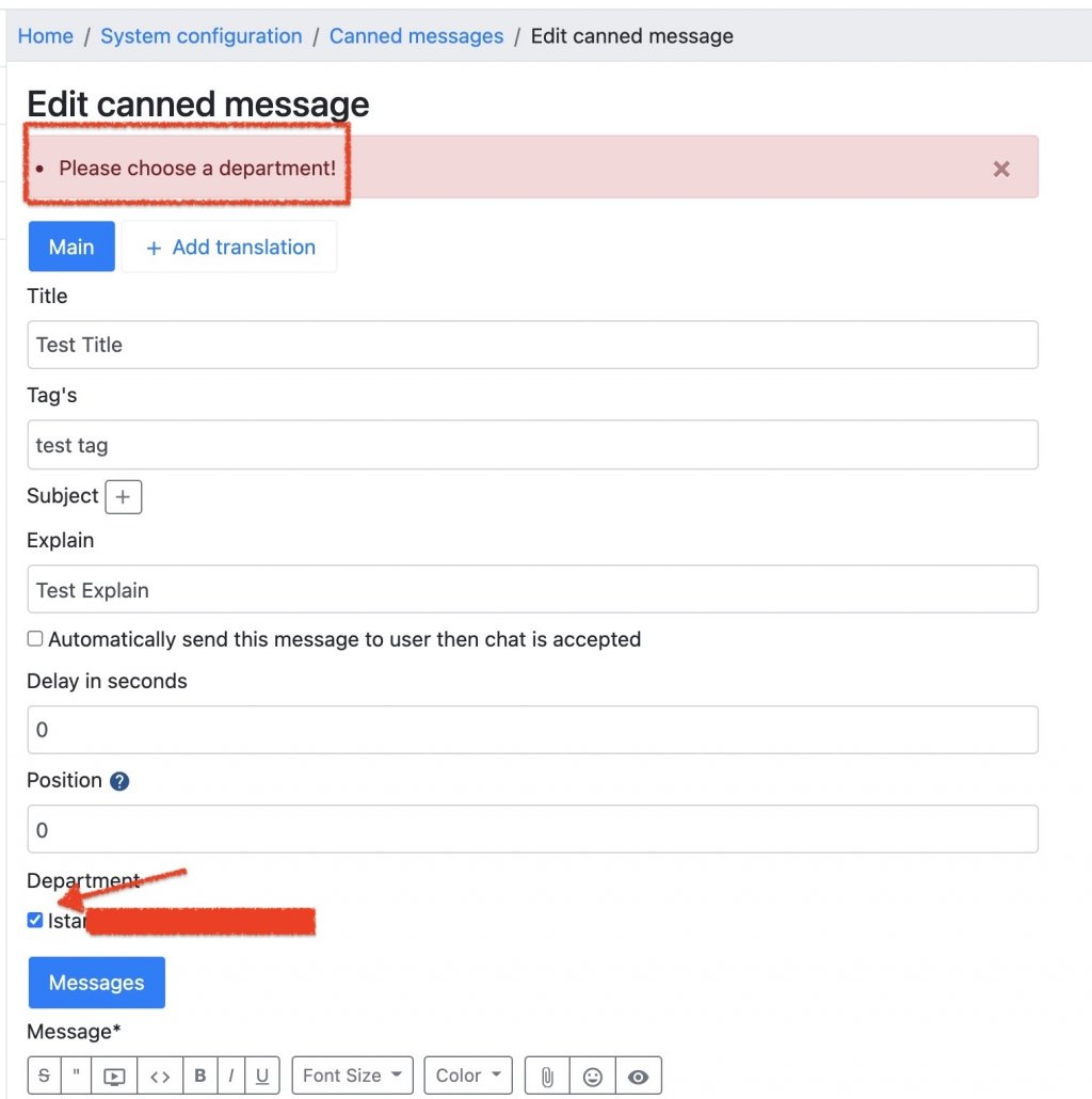 Choosing department not working in canned messages · Issue #1679 ...