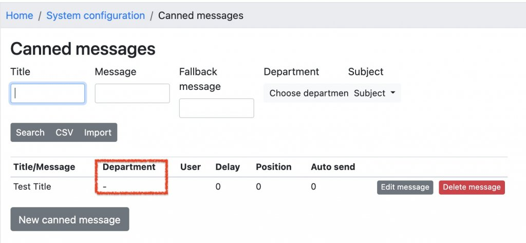 Choosing department not working in canned messages · Issue #1679 · LiveHelperChat/livehelperchat ...
