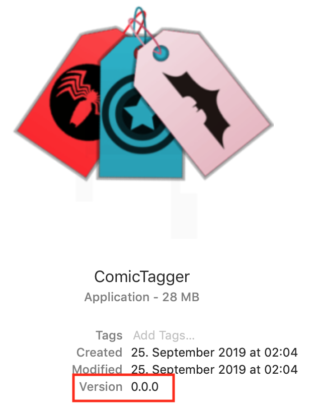 App contains version 0.0.0 instead of 1.2.1 · Issue #146 · comictagger/comictagger · GitHub