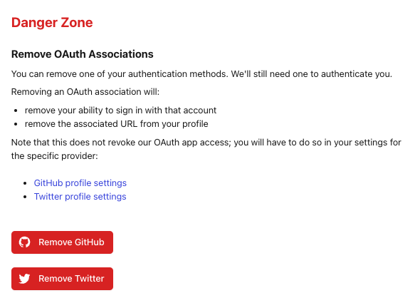 Show OAuth removal instructions when only one OAuth account is connected · Issue #19711 · forem ...