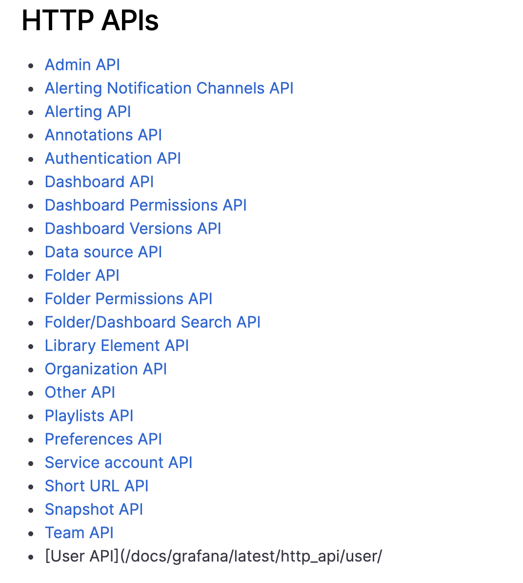 Grafana Documentation HTTP User API - Broken Link · Issue #44886 ...