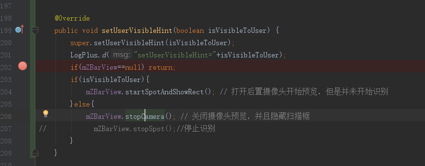 放在fragment的setuservisiblehint方法中开启扫描,无法开启扫描 · Issue #429 · bingoogolapple/BGAQRCode-Android · GitHub