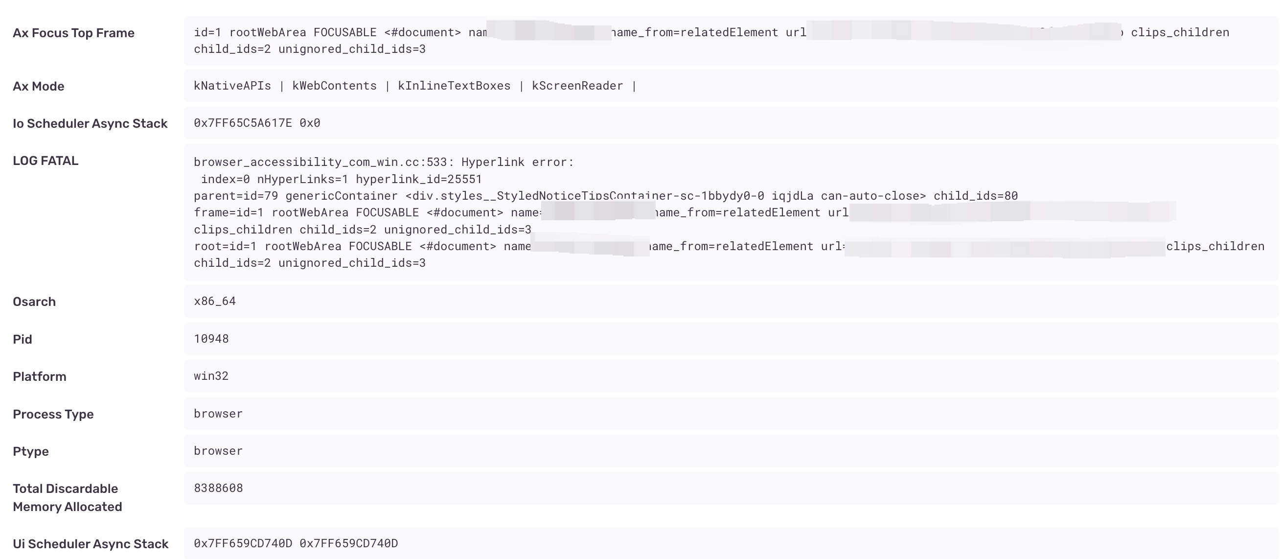 Bug Contentbrowseraccessibilitycomwingethyperlink Crashes Occur Randomly · Issue 39574
