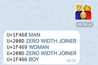 Ignored zero-width joiner in emoji "Family: Man, Woman, Boy" · Issue ...