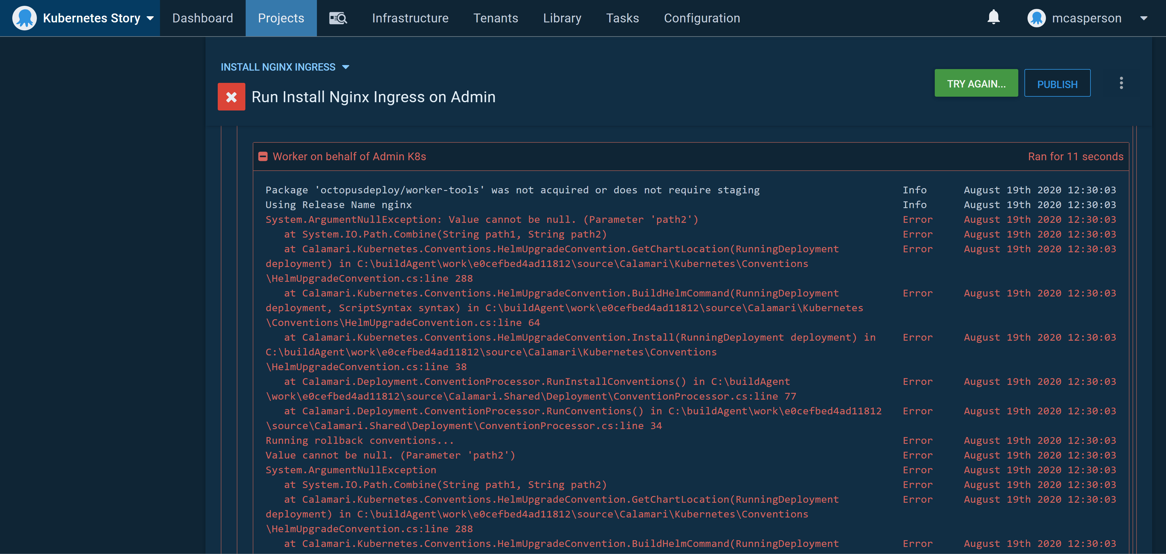 Helm step doesn't work from a runbook · Issue #6521 · OctopusDeploy/Issues · GitHub