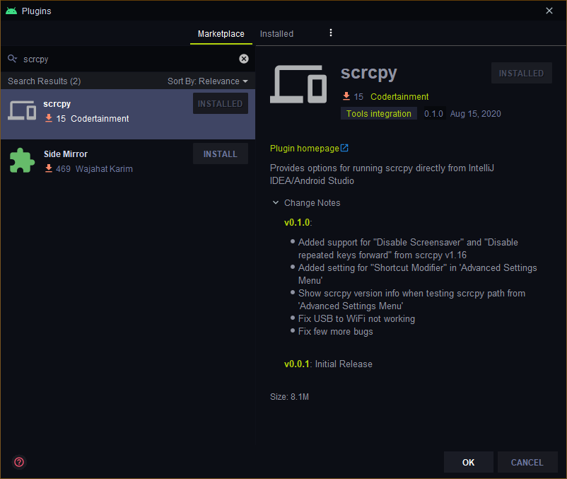 IntelliJ/Android Studio plugin · Issue #1532 · Genymobile/scrcpy · GitHub