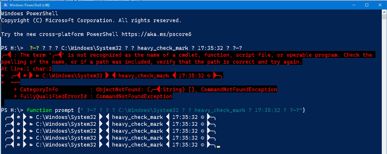 Some fonts not rendering in native PowerShell but do in Terminal or VS Code. · Issue #698 ...