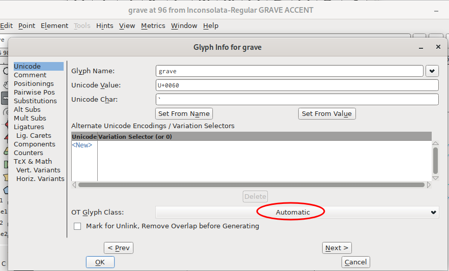 Backtick character overlaps with the next character in patched font ...