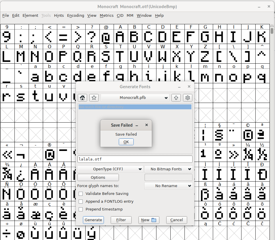 OSError: Font generation failed · Issue #1002 · ryanoasis/nerd-fonts · GitHub