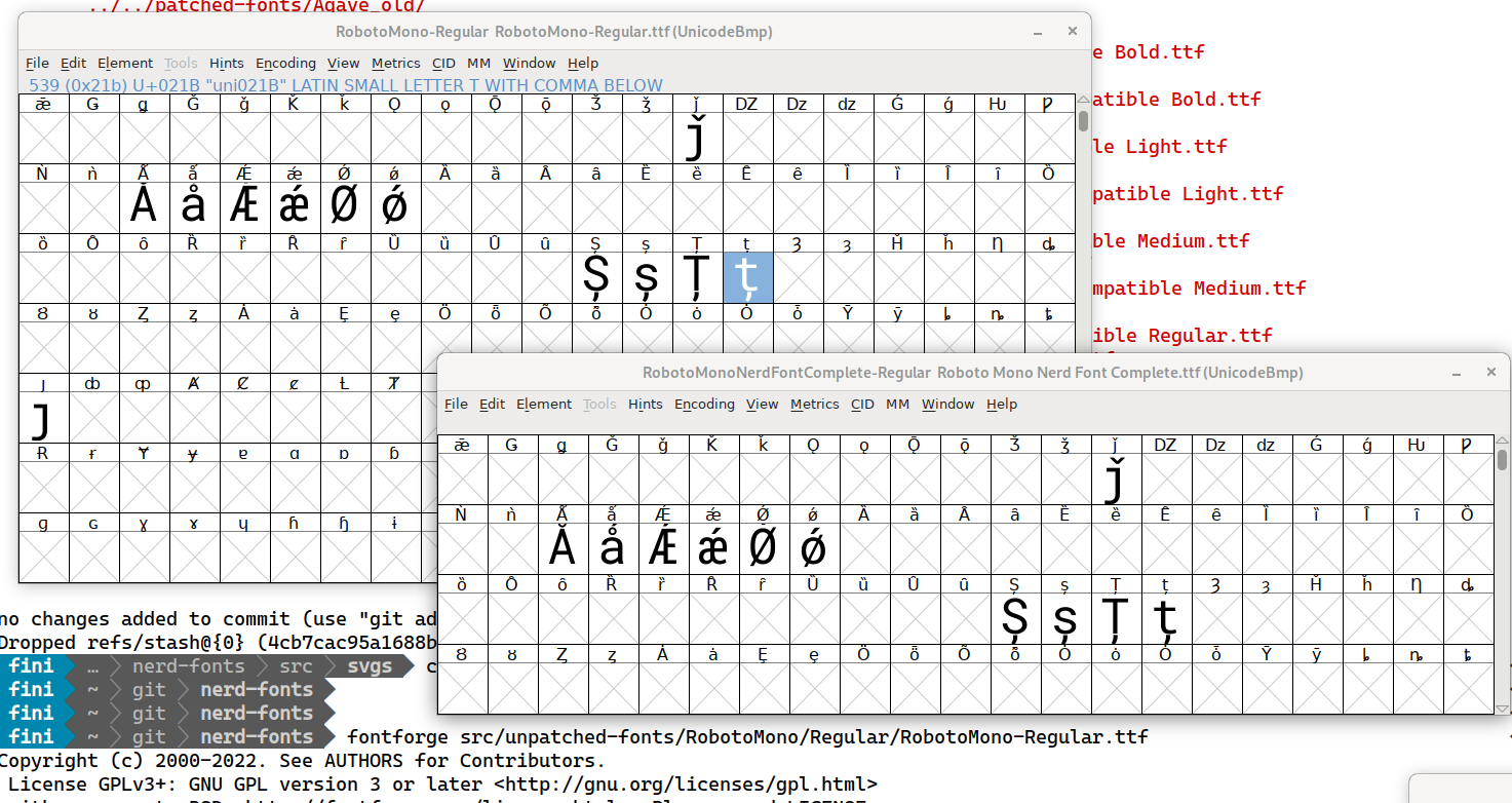 Roboto Mono ș And ț Characters Look Like Zalgo · Issue 1030 · Ryanoasis Nerd Fonts · Github
