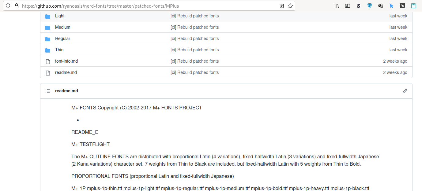 Add M PLUS 1 Code and improve M+ README · Issue #1104 · ryanoasis/nerd-fonts · GitHub