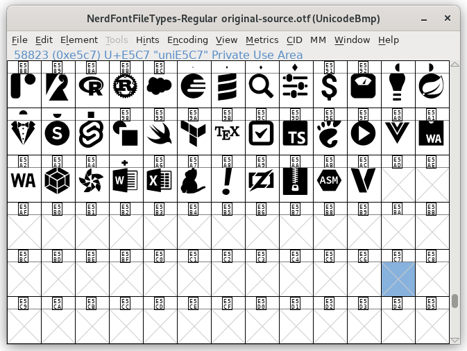 v lang (e6ac) broken? · Issue #1159 · ryanoasis/nerd-fonts · GitHub