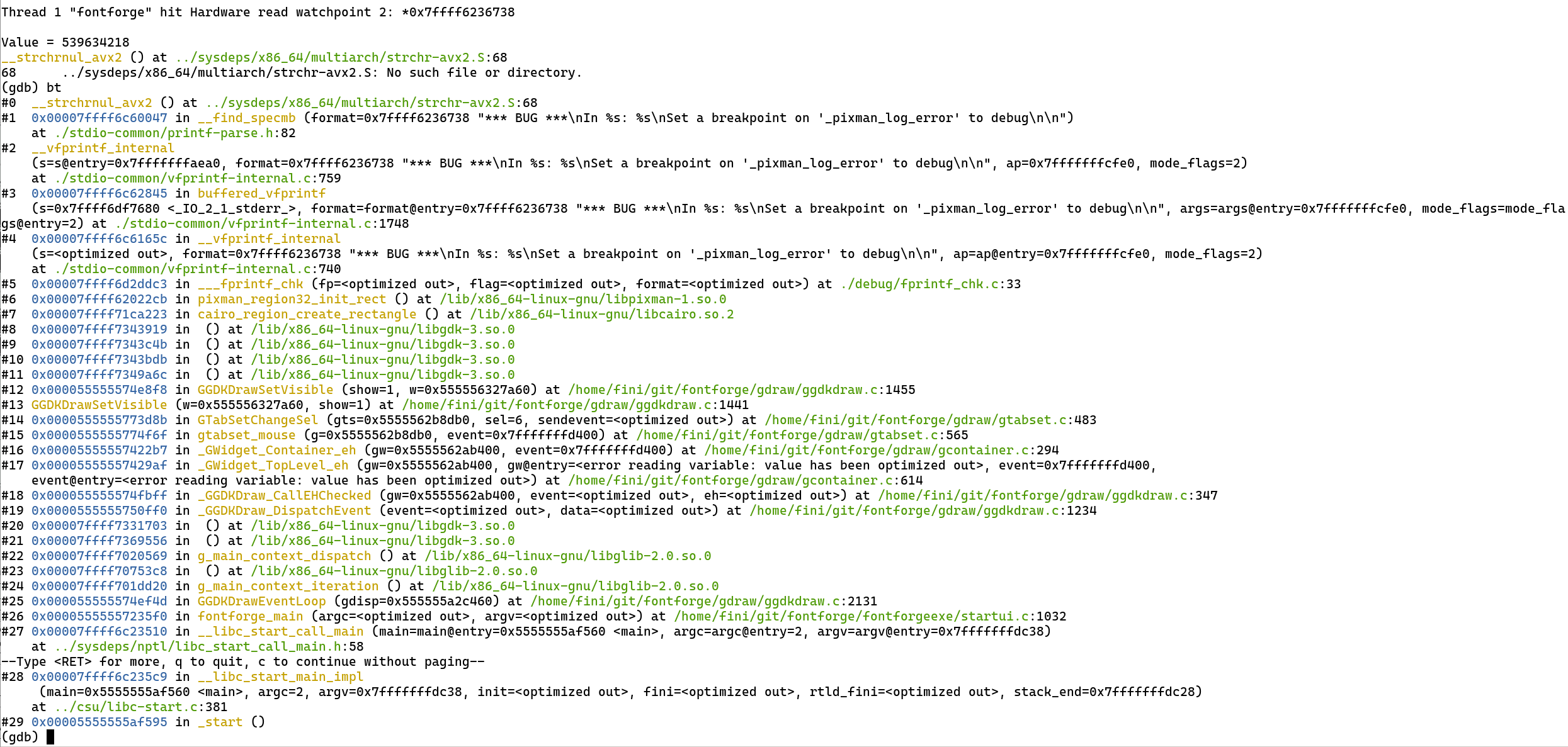 Fontforge triggers a *** BUG *** in pixman · Issue #5230 · fontforge/fontforge · GitHub