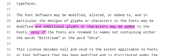 Bitstream Vera is RFN · Issue #1173 · ryanoasis/nerd-fonts · GitHub
