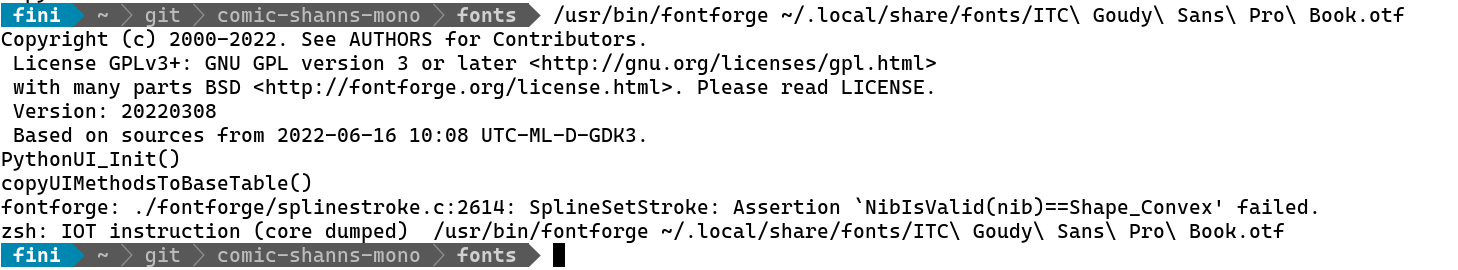 Crash when Change Weight is called with zero change · Issue #5232 · fontforge/fontforge · GitHub