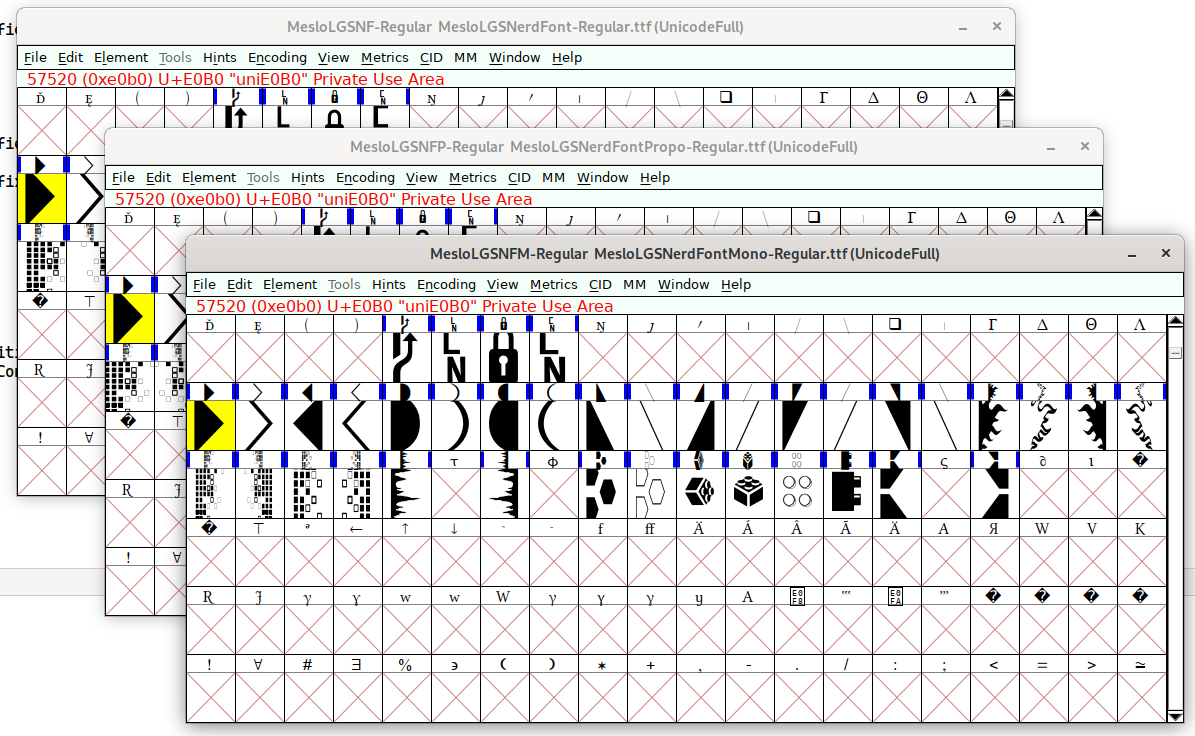 Powerline glyph scale problem with MesloLGS · Issue #1230 · ryanoasis/nerd-fonts · GitHub