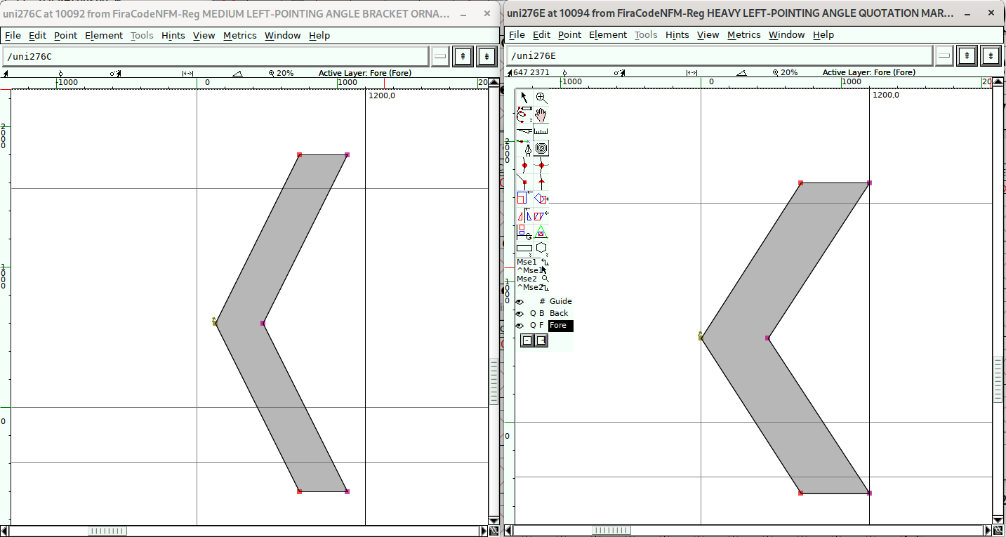 Enlarged glphys in FiraCode Mono · Issue #1229 · ryanoasis/nerd-fonts ...