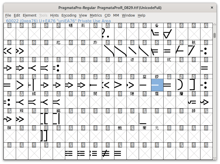 Pragmata Pro liga shows unexpected symbols · Issue #1272 · ryanoasis/nerd-fonts · GitHub