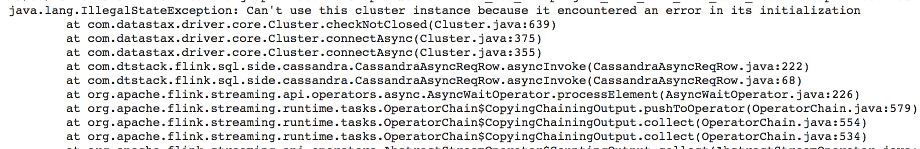 cassandra维表查询yarn per模式链接异常 · Issue #134 · DTStack/flinkStreamSQL · GitHub