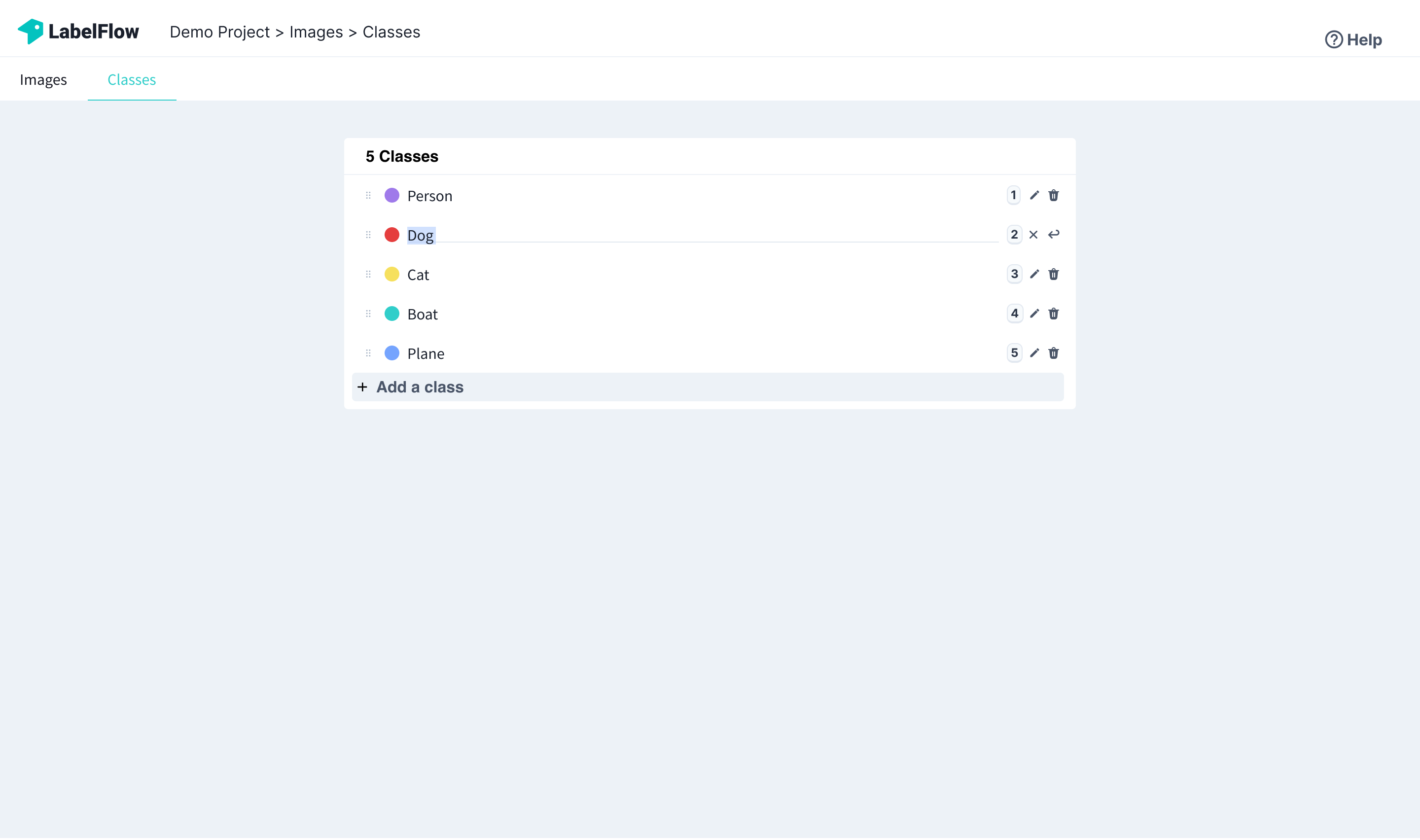 Edit classes name on class edition page · Issue #283 · labelflow/labelflow · GitHub