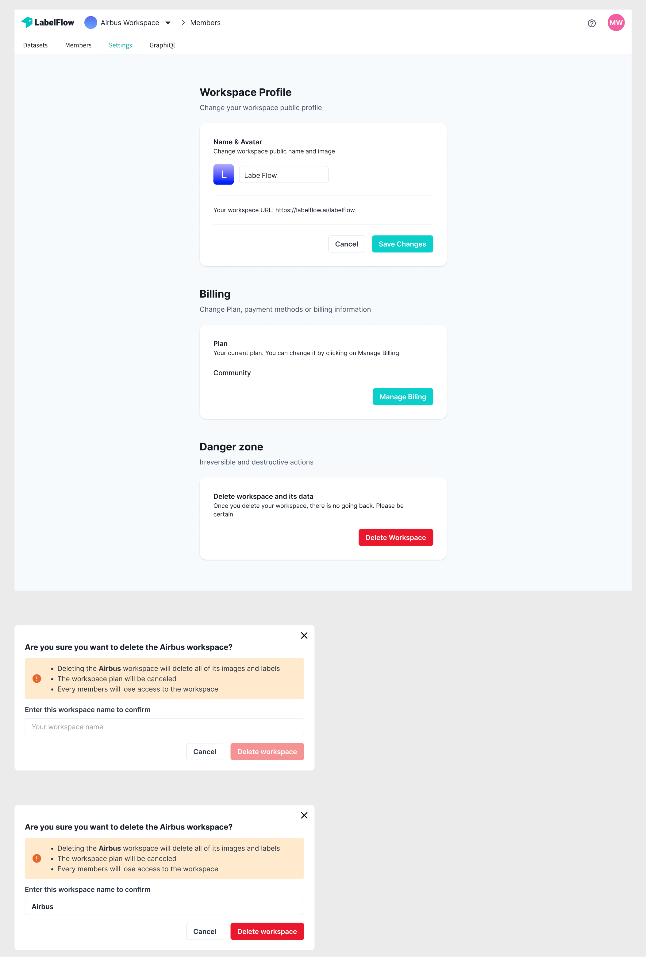 Delete a workspace · Issue #606 · labelflow/labelflow · GitHub