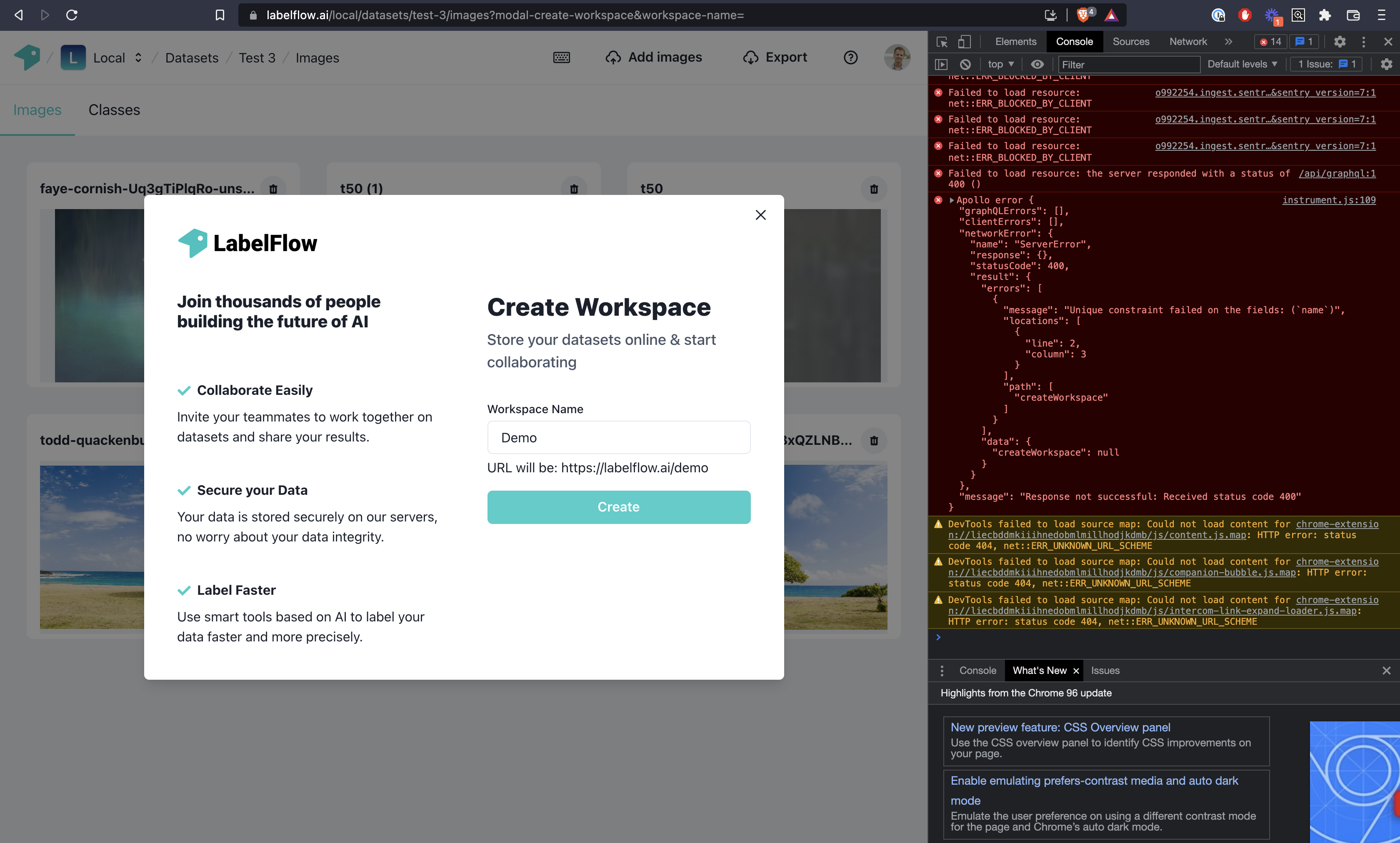 Users do not get an error when creating a workspace with an already existing Slug · Issue #710 ...