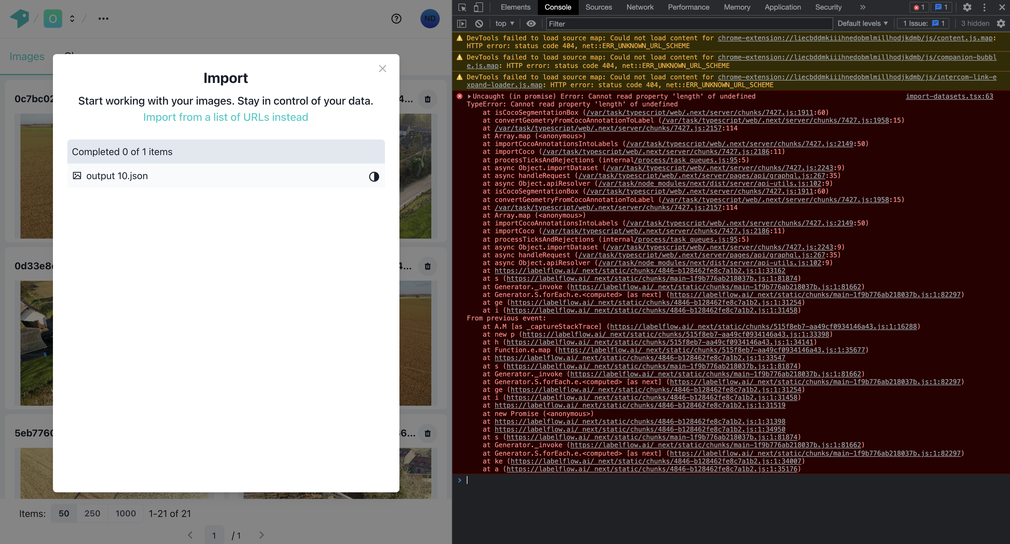 Error when trying to import a COCO annotation file · Issue #860 · labelflow/labelflow · GitHub