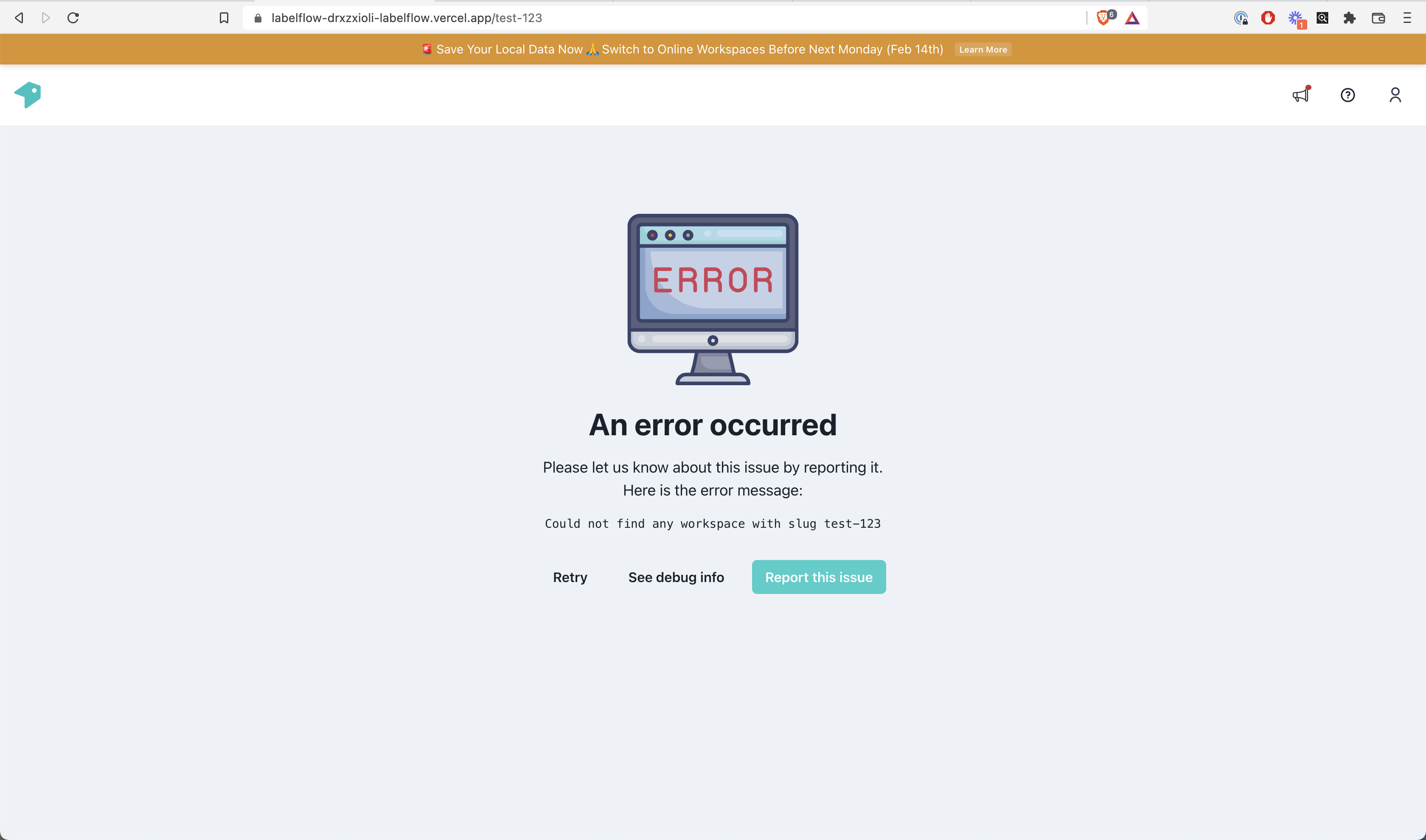 Error When Trying To Create A Workspace On The Delete Service Worker Branch · Issue 877