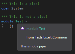 Triple slash comments (xml comments) on modules also take the lines from before previous ...