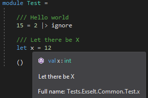 Triple slash comments (xml comments) on modules also take the lines from before previous ...