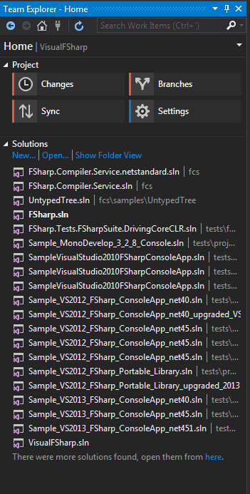 Continuous high CPU, Team Explorer flashing when opening FSharp solution from Github · Issue ...