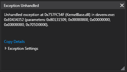 Immediate VS2017 15.8.2 crash when going to Options > F# > Advanced, with "A TwoWay or ...