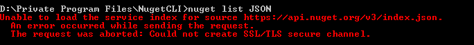 Cli Nuget Gives Ssltls Errors Communicating With On Basically Any Command On Win7