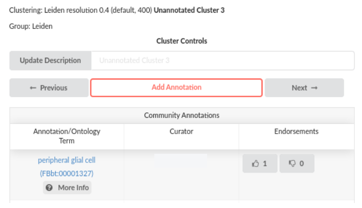 Crowd annotation should be displayed in right side bar table when querying for "All Clusters ...
