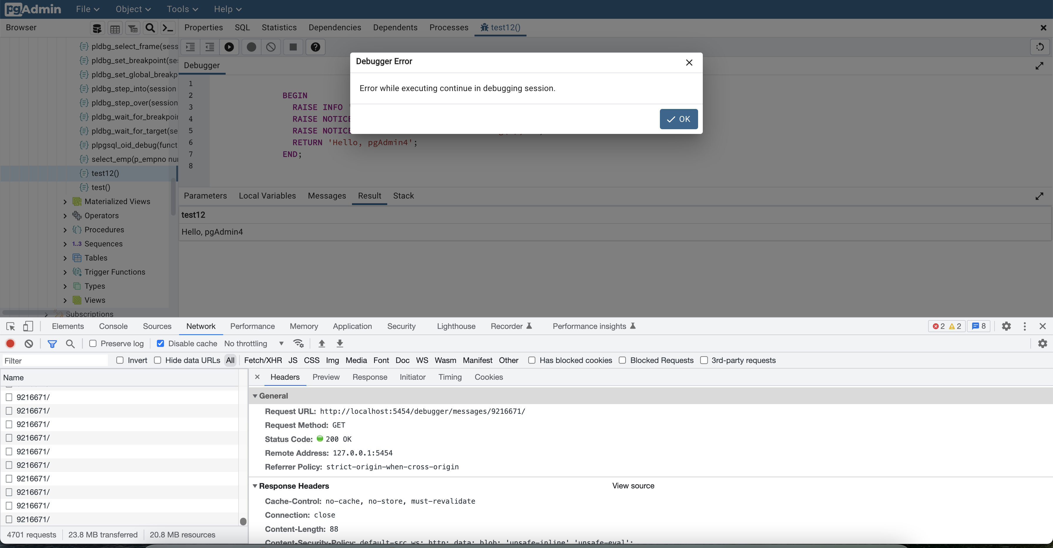 Error While Executing Continue In Debugging Session After Some Time Of Debug Execution · Issue 