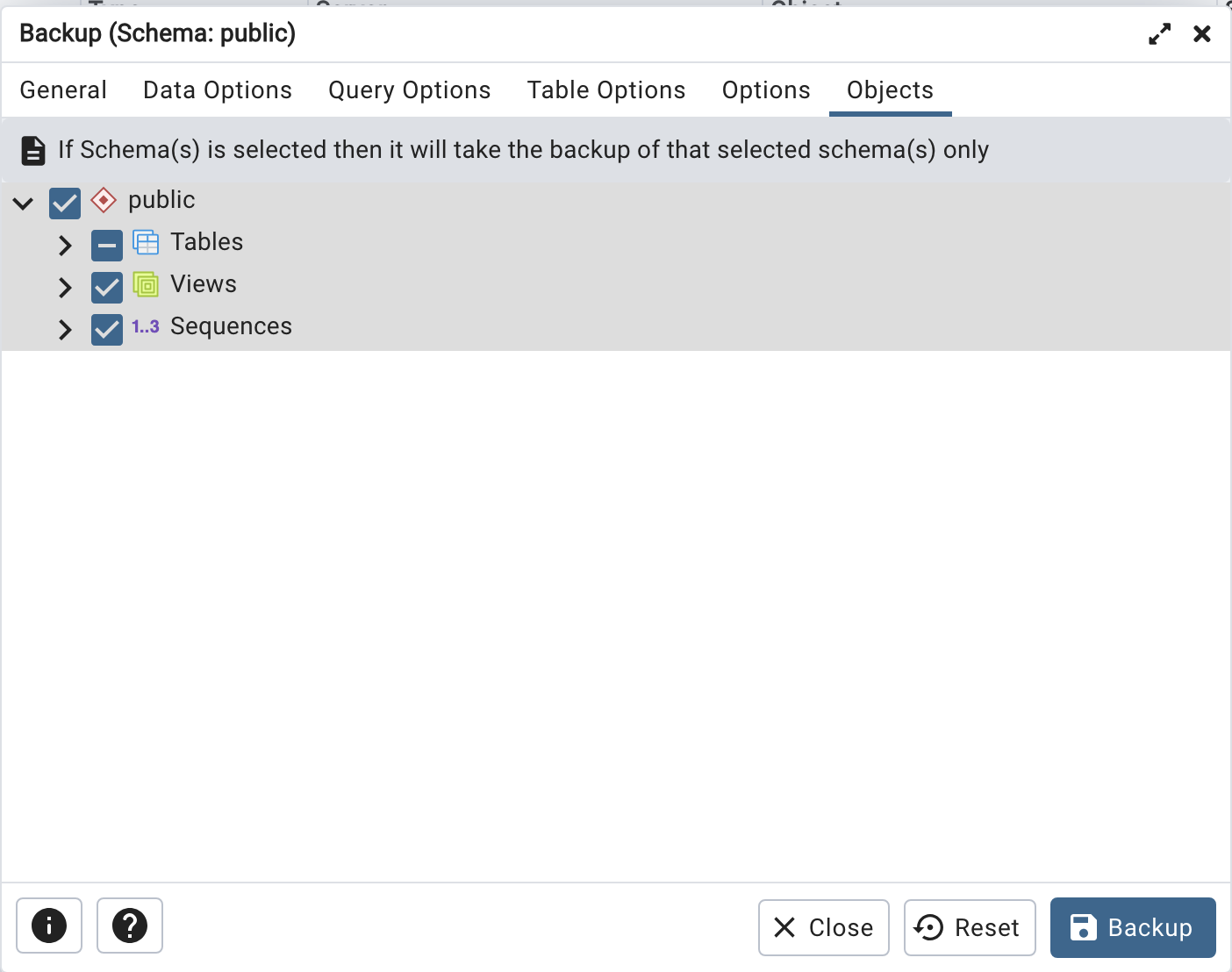 Backup Object allow select/deselect objects (RM #1761) · Issue #642 · pgadmin-org/pgadmin4 · GitHub